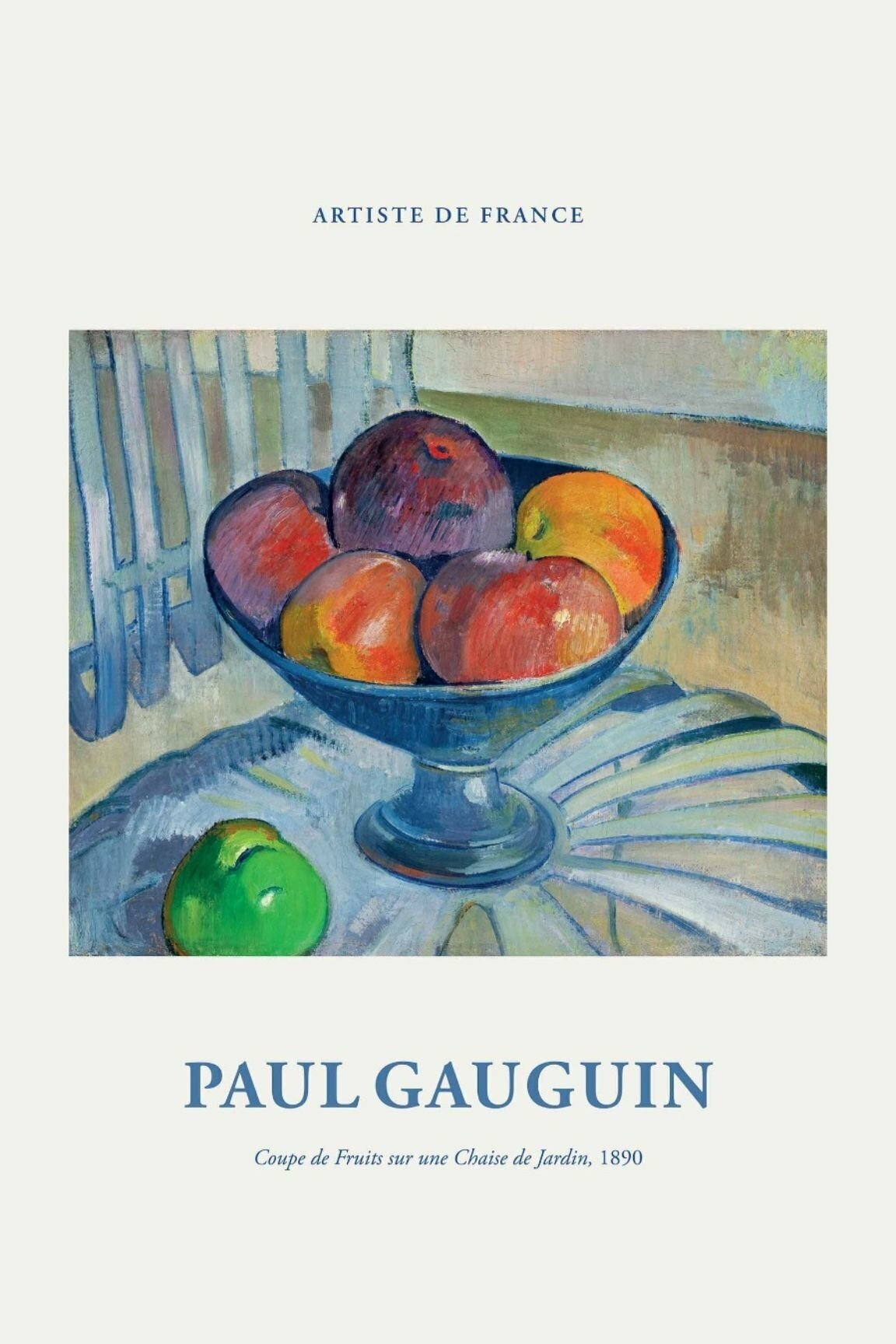 Постер / Плакат / Картина Поль Гоген - Блюдо с фруктами на стуле 50х70 см в подарочном тубусе