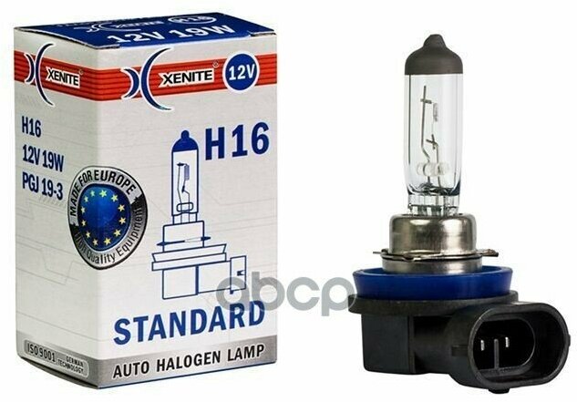 Лампа галоген Standard H16 (PGJ19-3) 12V 19W (уп. 1 шт.) Xenite арт. 1007141