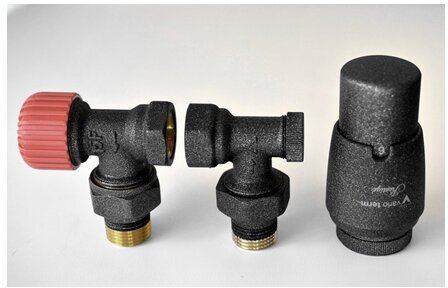 Комплект подключения VARIO Elegant 1/2-1/2 угл темный графит структурный (ELGS0215C/FK)