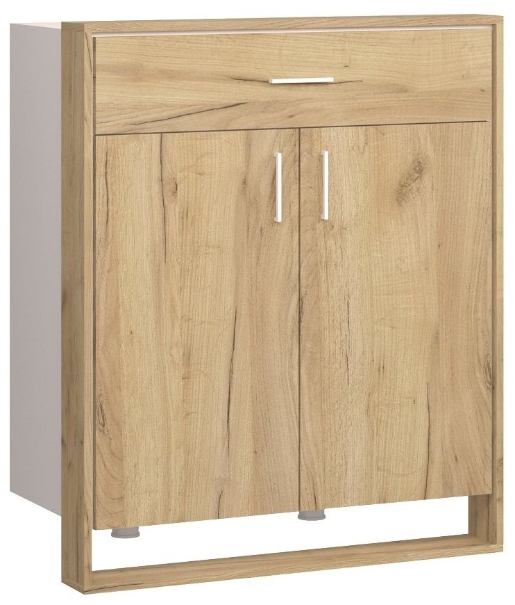 Комод Брайт 1 ящ+2 ств (93,2х44,6х110 см), Белый/Дуб крафт золотой