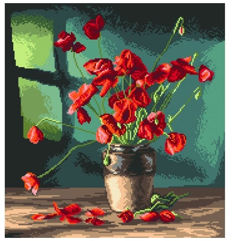 Рисунок на канве Матренин Посад "Маки", 41x41 см