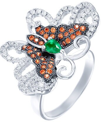 Кольцо, серебро, 925 проба, фианит