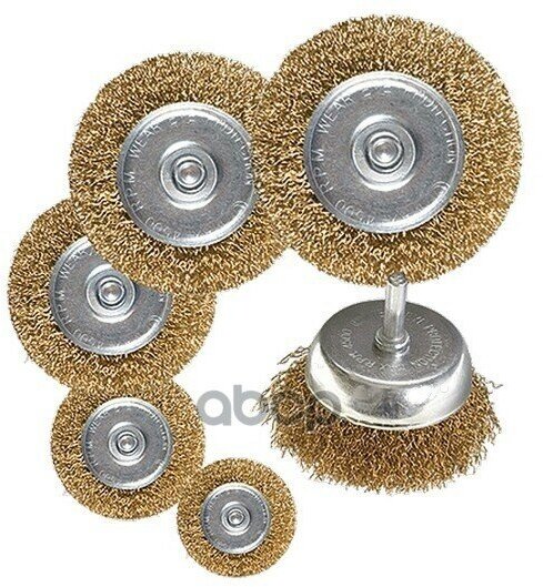 Набор кордщеток для дрели 40,50,65,75,100мм (6шт.) MATRIX Matrix арт. 74496