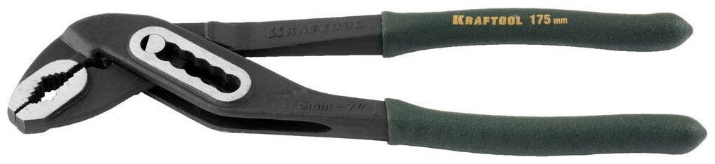 Клещи переставные "PANZER", Cr-V, коробчатый шарнир, захват до 40мм / 1", 175мм, KRAFTOOL