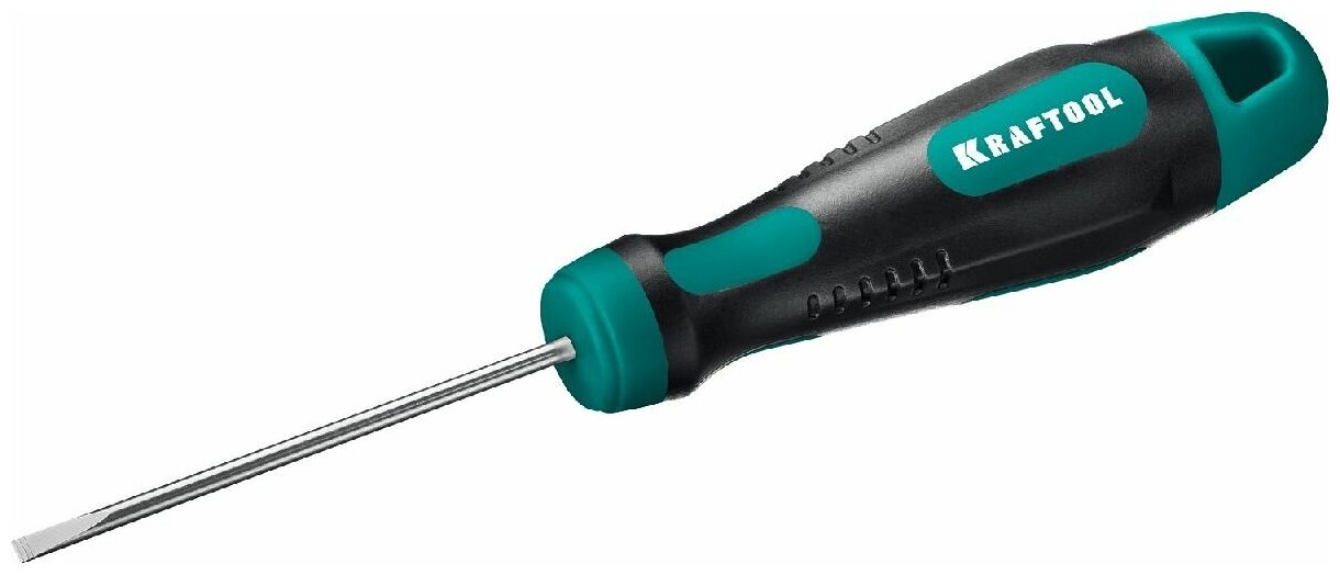 Отвертка KRAFTOOL Х-Drive SL2.5x60 Cr-Mo сталь намагниченный наконечник противоскользящая рукоятка 108 мм