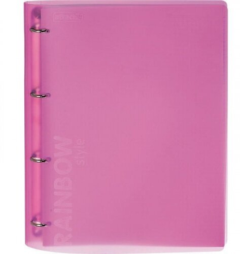 Бизнес-тетрадь Attache Rainbow Style А4 на кольцах, смен. блок, розов