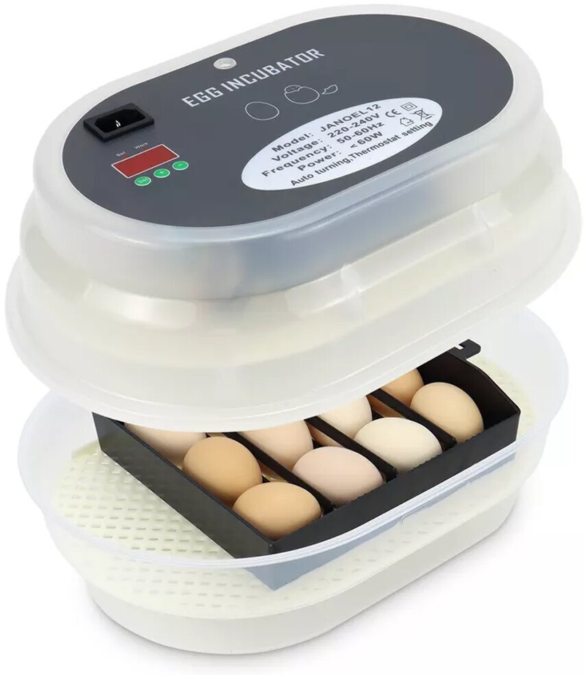 Инкубатор Janoel 12 автоматический подходит для всех видов яиц