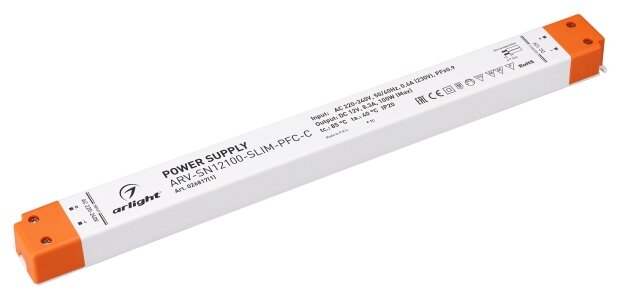 026817(1) Блок питания ARV-SN12100-SLIM-PFC-C (12V, 8.3A, 100W) (ARL, IP20 Пластик)