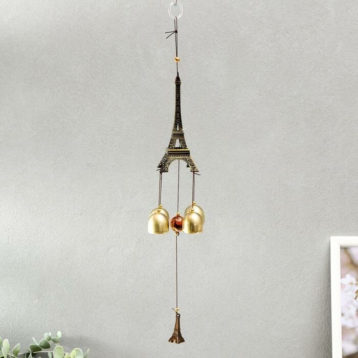 Музыка ветра «Эйфелева башня», металл, 4 колокольчика, 41 см