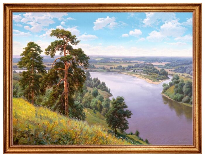 Картина на холсте, "Обрыв", 80х60 см. Холст на деревянном подрамнике, оформлена в багет, Арт. ПИ-х13