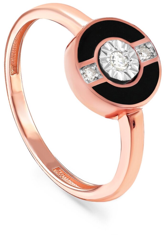 Кольцо, красное золото, 585 проба, бриллиант