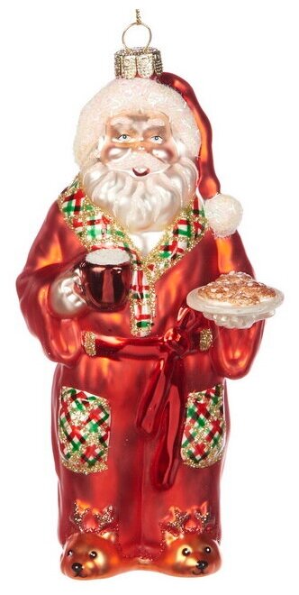 Стеклянная елочная игрушка Санта-Клаус - Christmas Relax 16 см, подвеска, Goodwill, YA92407