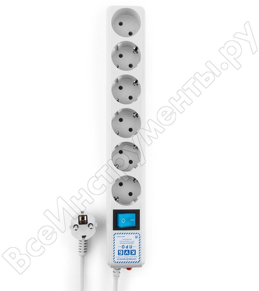 Фильтр-удлинитель Power Cube PC PRO, 1,9м, 6р LCконтур, белый 16А/3,5кВт SPL(5+1)-16B-P-1