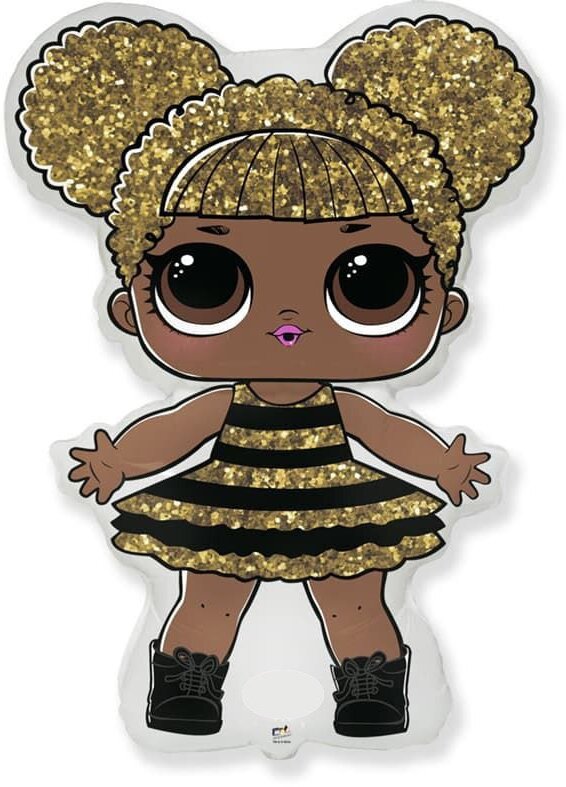 Воздушный шар из фольги. Фигура, Кукла ЛоЛ (LoL), Сияющая Королева (86 см, ESP)