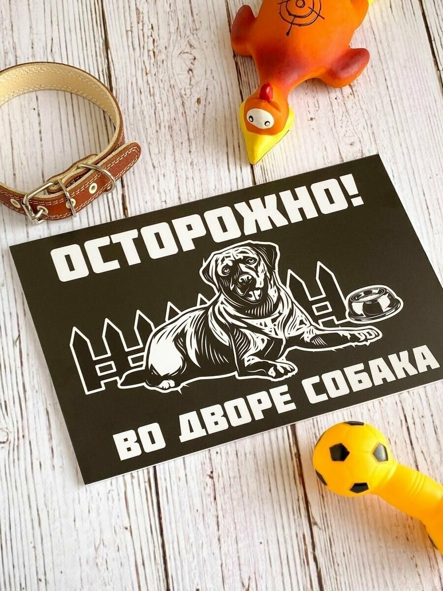 Табличка злая собака 20х30 см ПВХ 3 см Вывеска