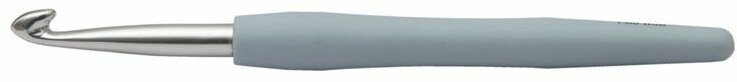Крючок для вязания с эргономичной ручкой Waves 7мм, алюминий, серебристый/астра, KnitPro, 30915