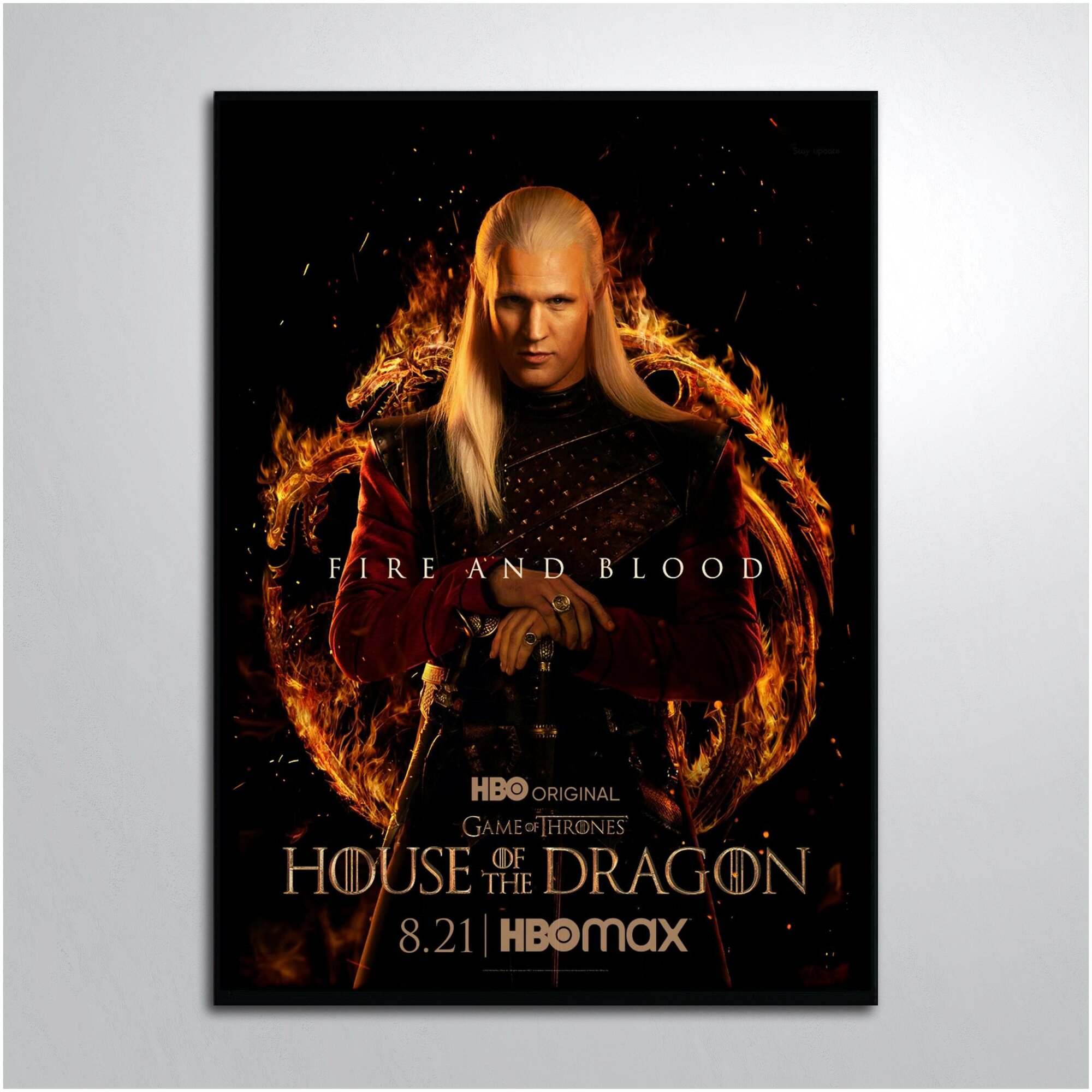 Постер в раме/Дом Дракона Мэтт Смит House of the Dragon