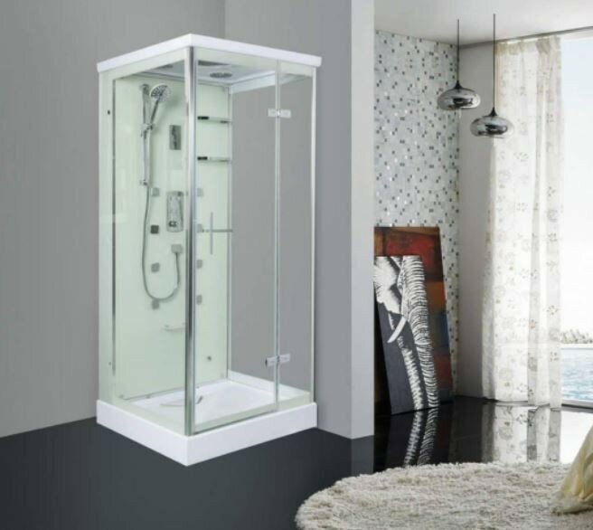 Душевая кабина WELTWASSER MAINE 100 *100 R, прозрачная, тропический душ, Bluetooth