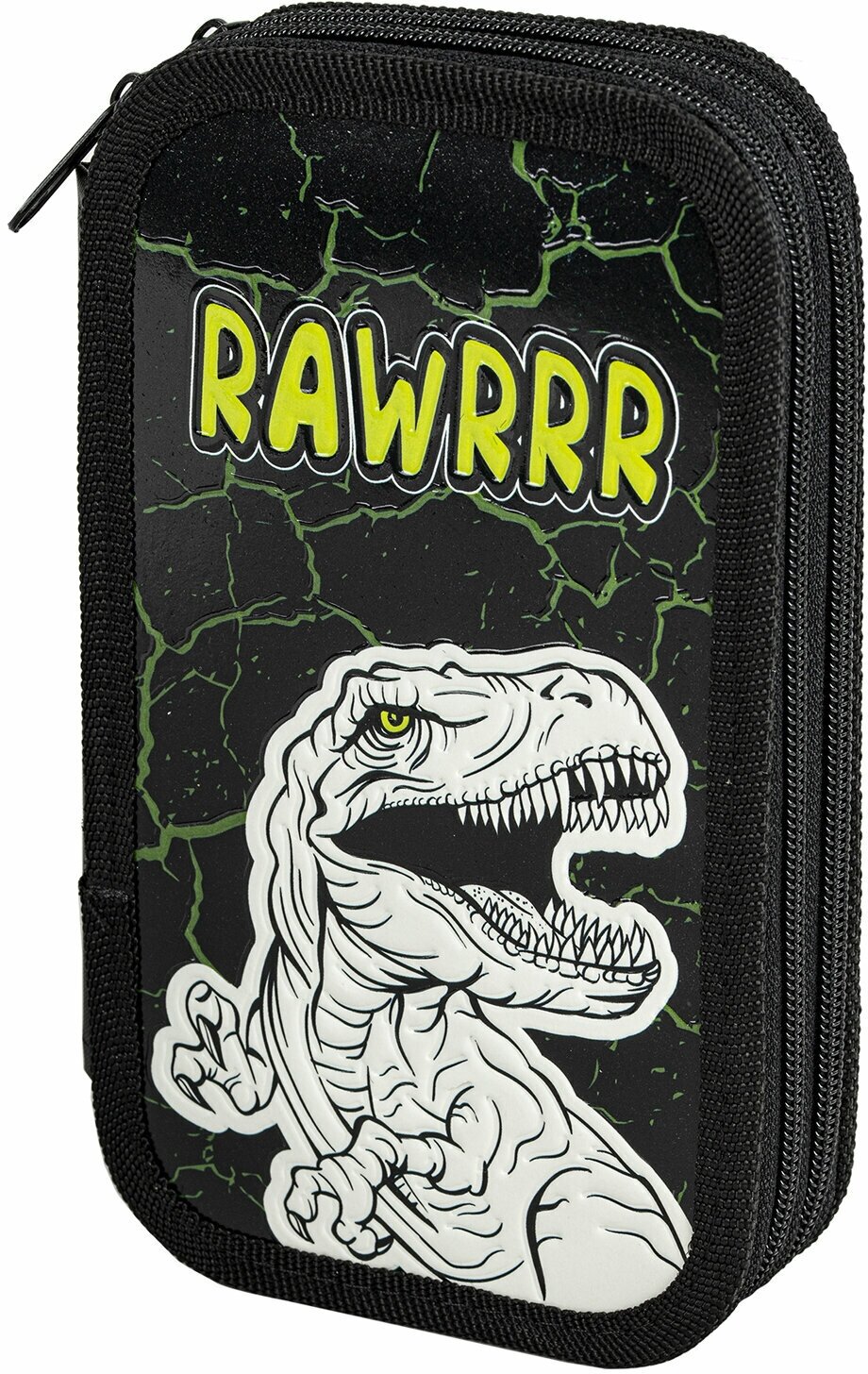 Пенал юнландия, 2 отделения, ламинированный картон, конгрев, 19х11 см, "RAWR", 271538