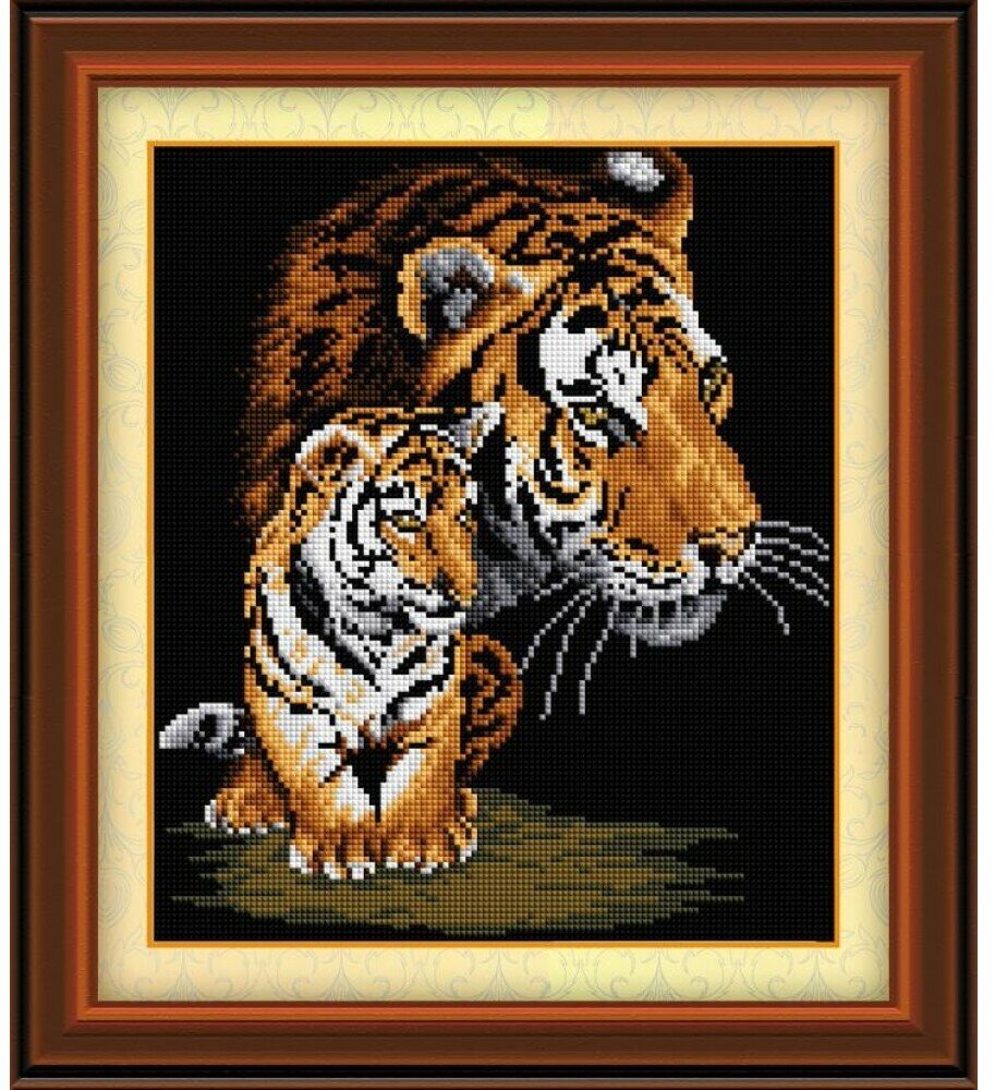 Набор для творчества, набор для вышивания крестиком Тигры (размер 50 см *40 см)