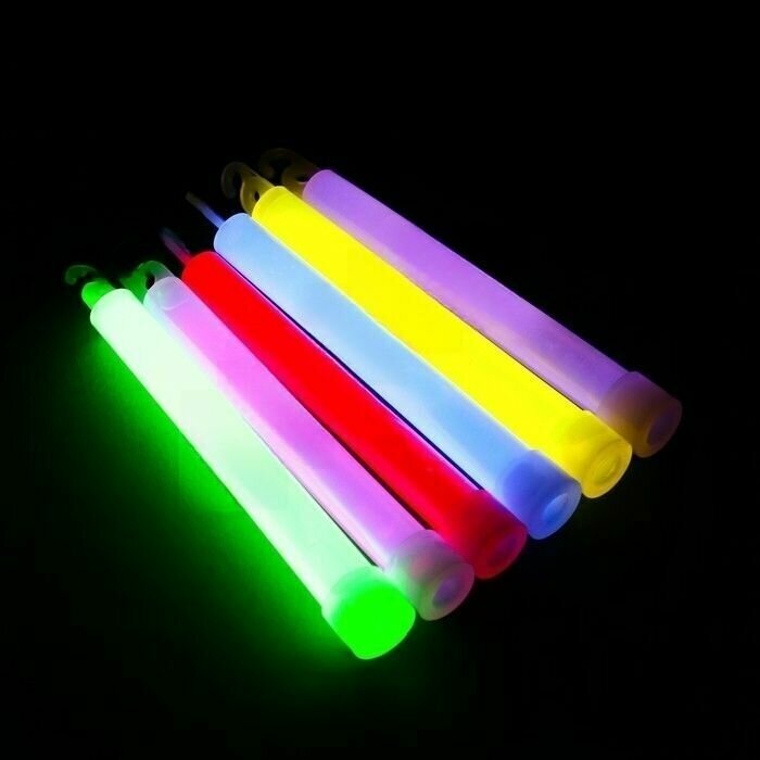 Химический источник света (ХИС) светящиеся неоновые палочки , набор из 6 штук