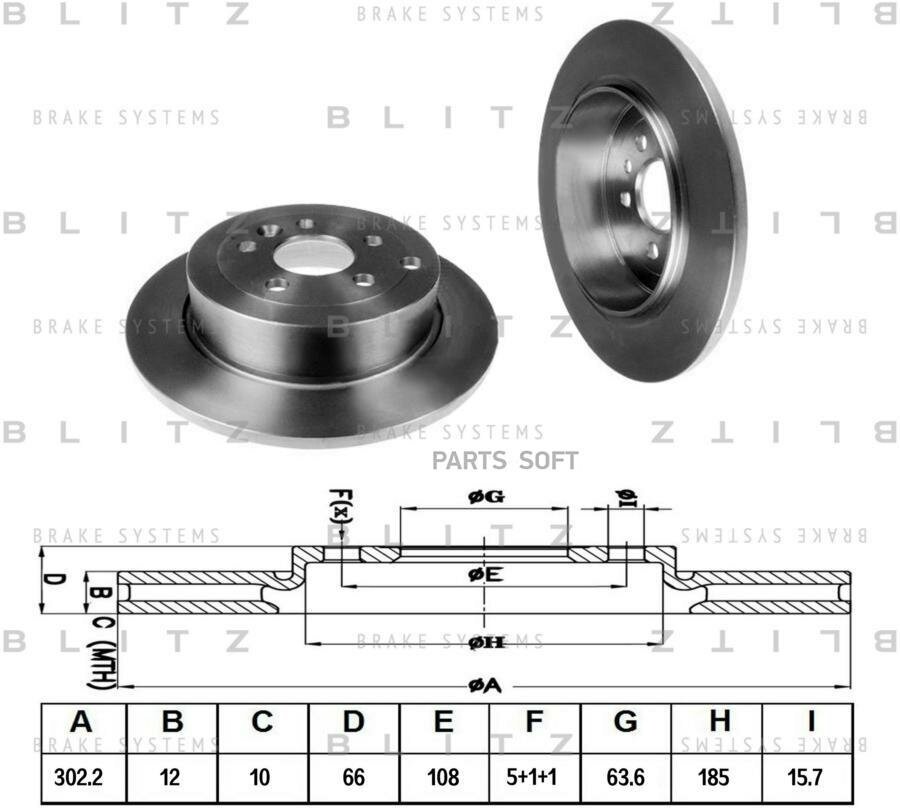 BLITZ BS0290 диск тормозной задний!\ Land Rover Freelander 2.2TD 06>