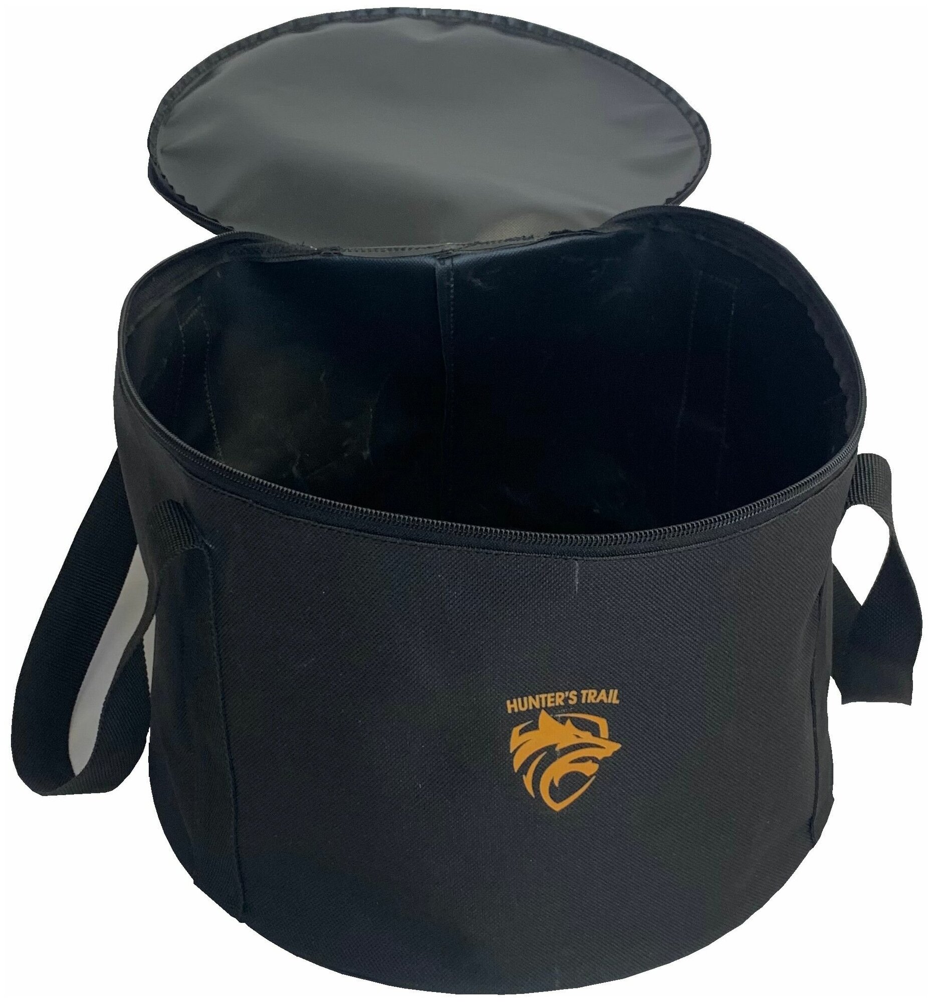 Черное ведро для рыбалки складное мягкое, емкость для прикормки, сумка для жерлиц, для различных мелочей в машину