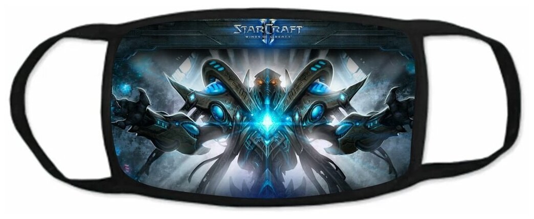 Маска на лицо StarCraft, Старкрафт №6, Детская - 18 на 10 см
