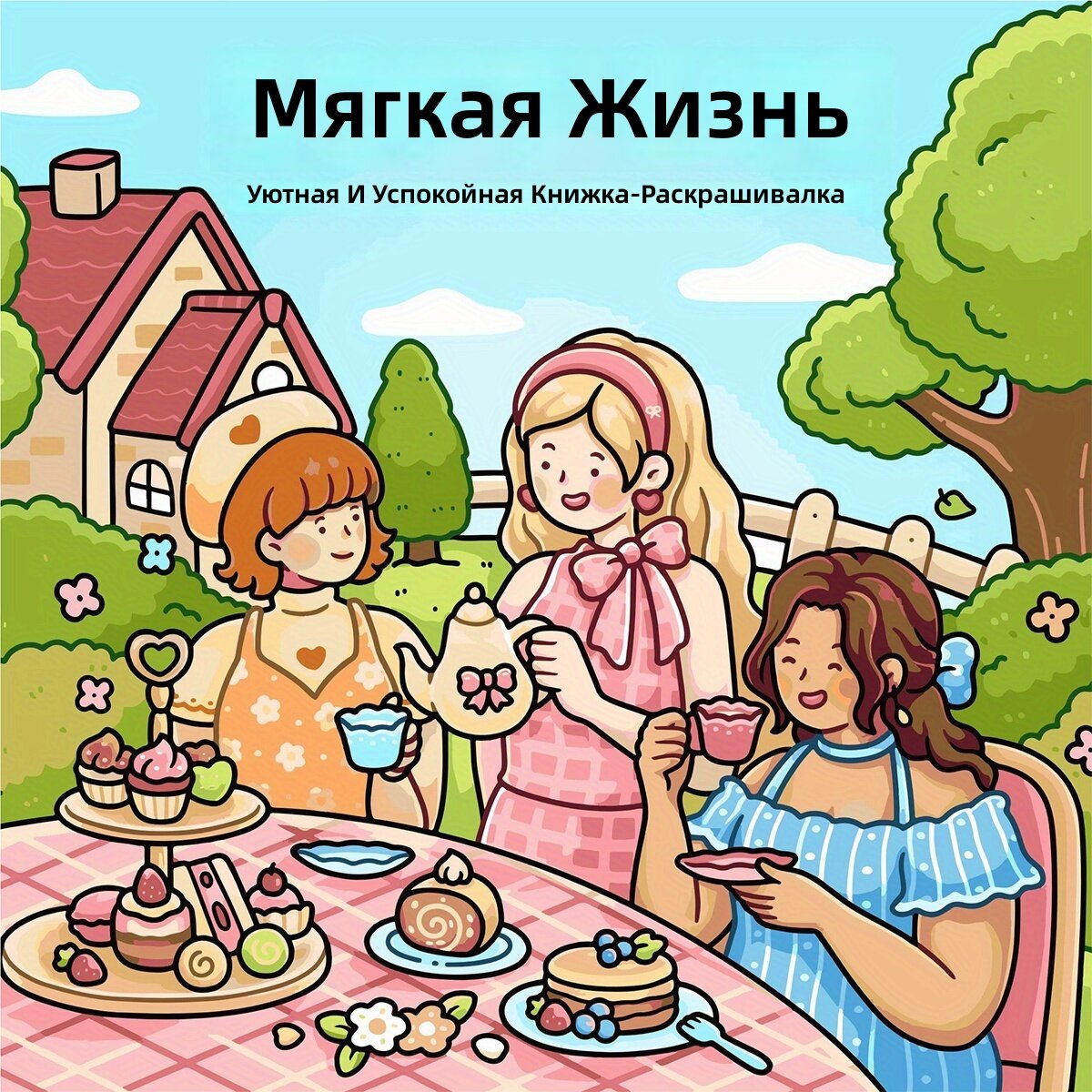 Альбом для рисования и раскрашивания в стиле уюта