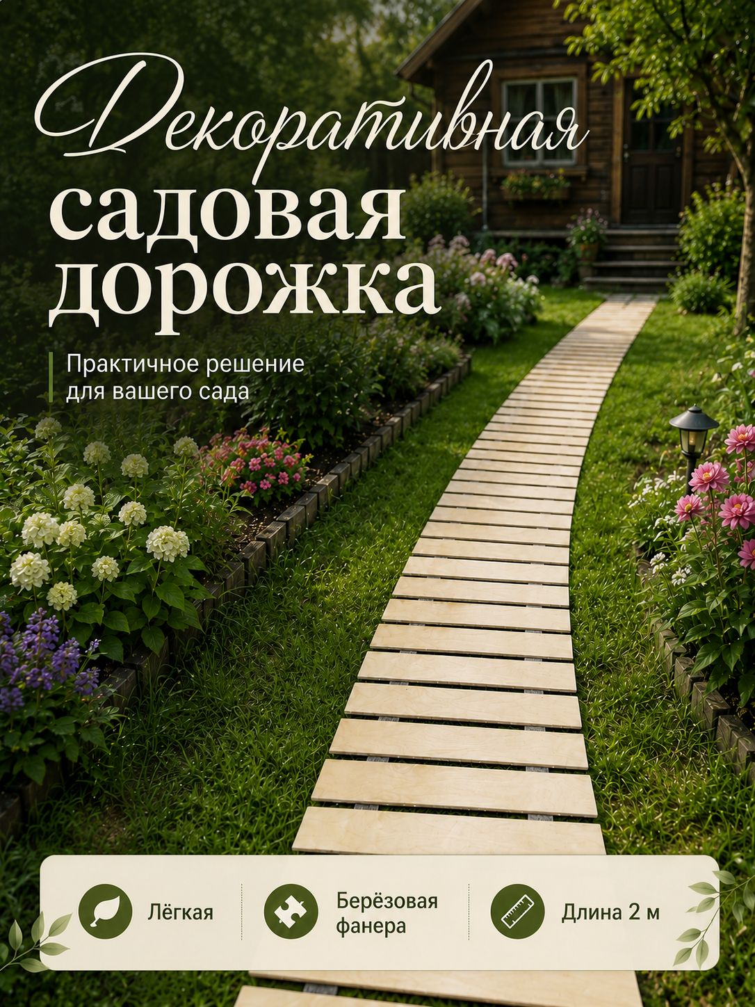 Дорожка садовая деревянная