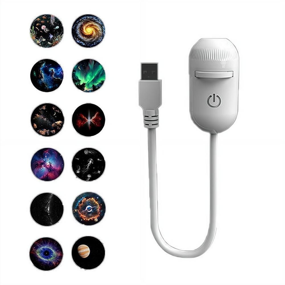 Подсветка для автомобиля, USB, проекция туманности, 12 слайдов, два режима