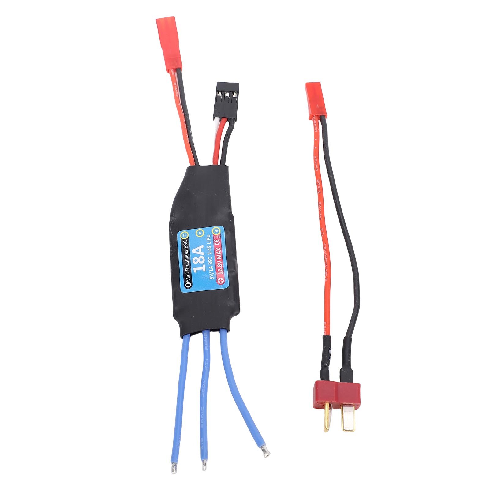 Регулятор скорости для rc автомобилей brushless esc 18a с разъемом питания jst и переходником t-разъема моделей 1 24 28