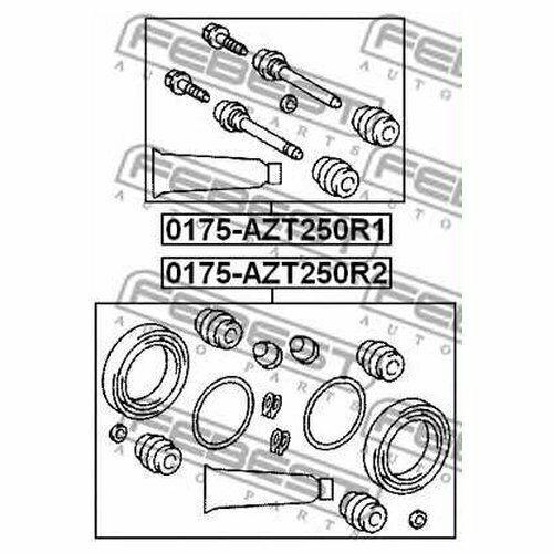 Ремкомплект тормозного суппорта Febest 0175AZT250R1 для Toyota Avensis, Corolla, Corolla Verso