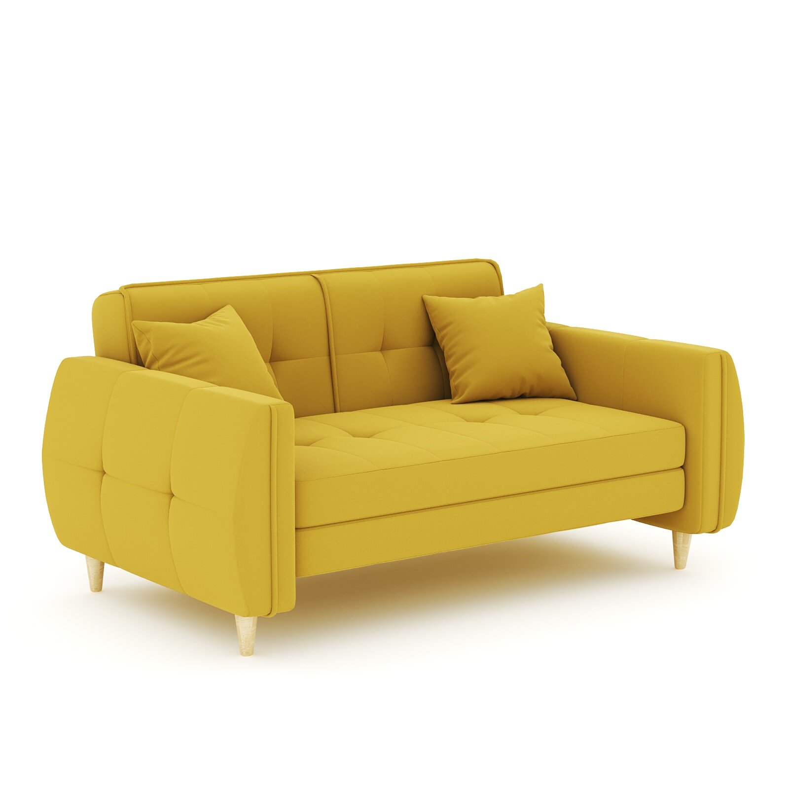 Диван-кровать Банита 100 в желтом велюре С14