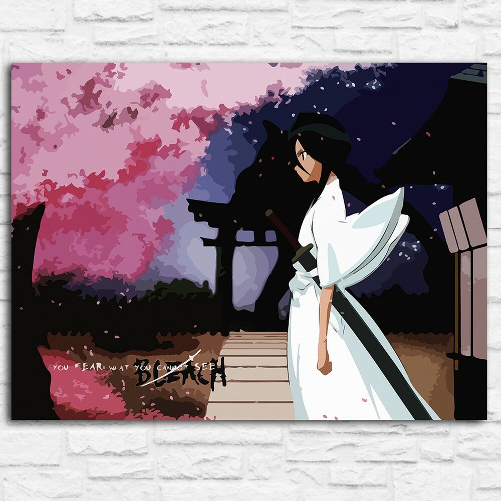 Картина по номерам на холсте аниме блич (bleach, ичиго, рукия, орихиме) - 14863 30х40