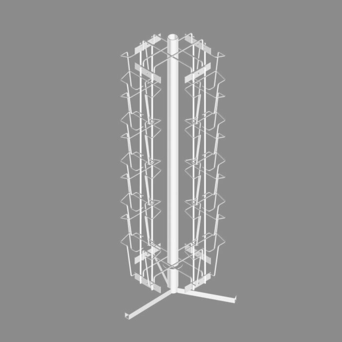 Буклетница настольная вращающаяся 20 ячеек А6, цвет белый