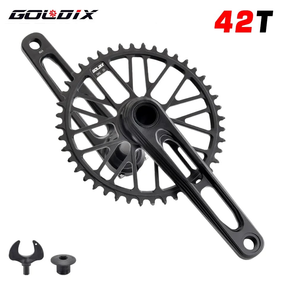 GOLDIX Шатуны для велосипеда 42T, 165 мм, без каретки, черные