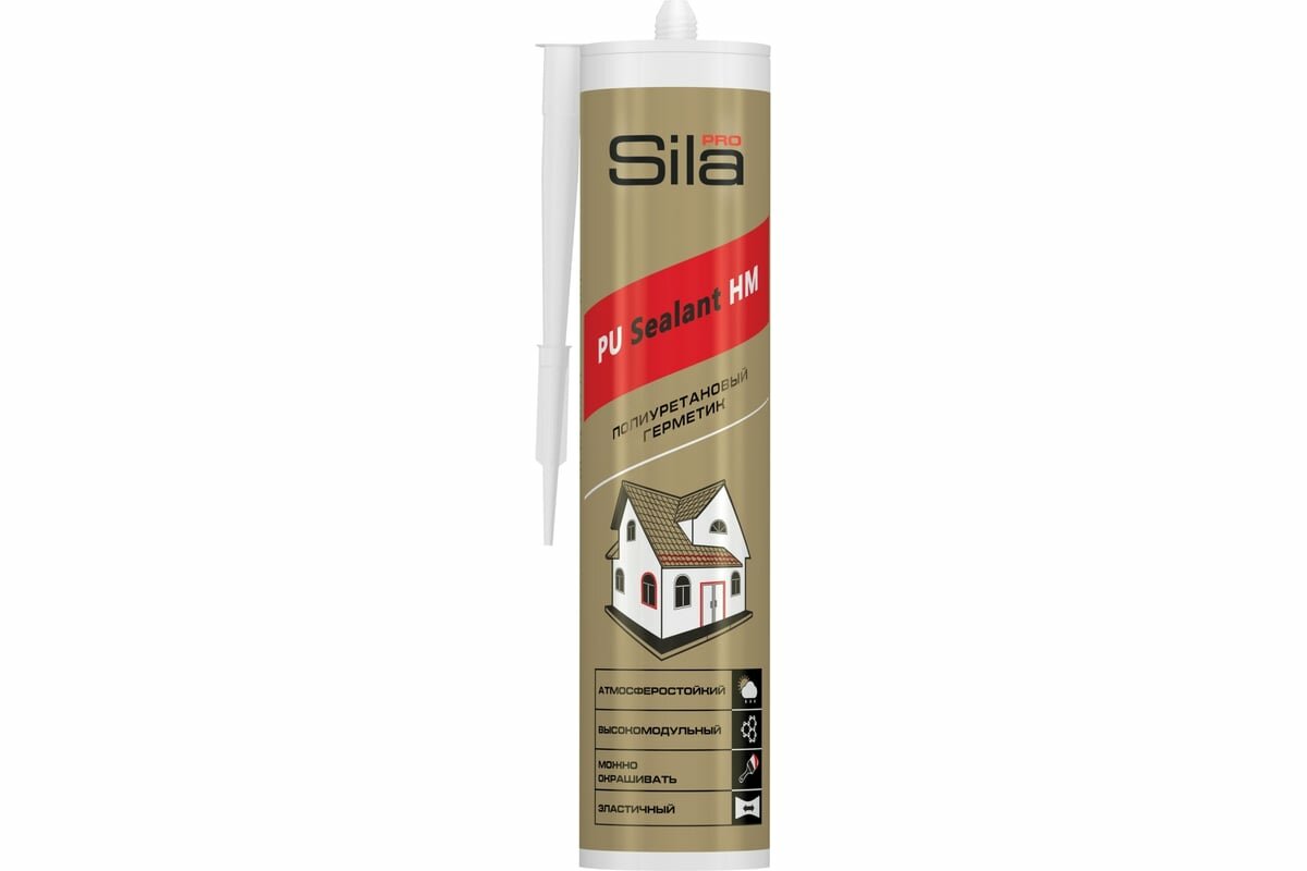 Sila PRO PU Sealant HM WHITE, герметик полиуретан. высокомод, белый RAL 9010, 280мл, SLPUSW280