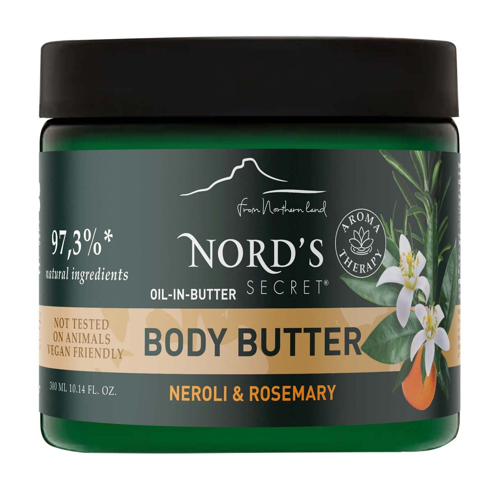 NORDS SECRET Масло взбитое для телас эфирным маслом "Цветок нероли и розмарин" увлажняющее, 300 мл