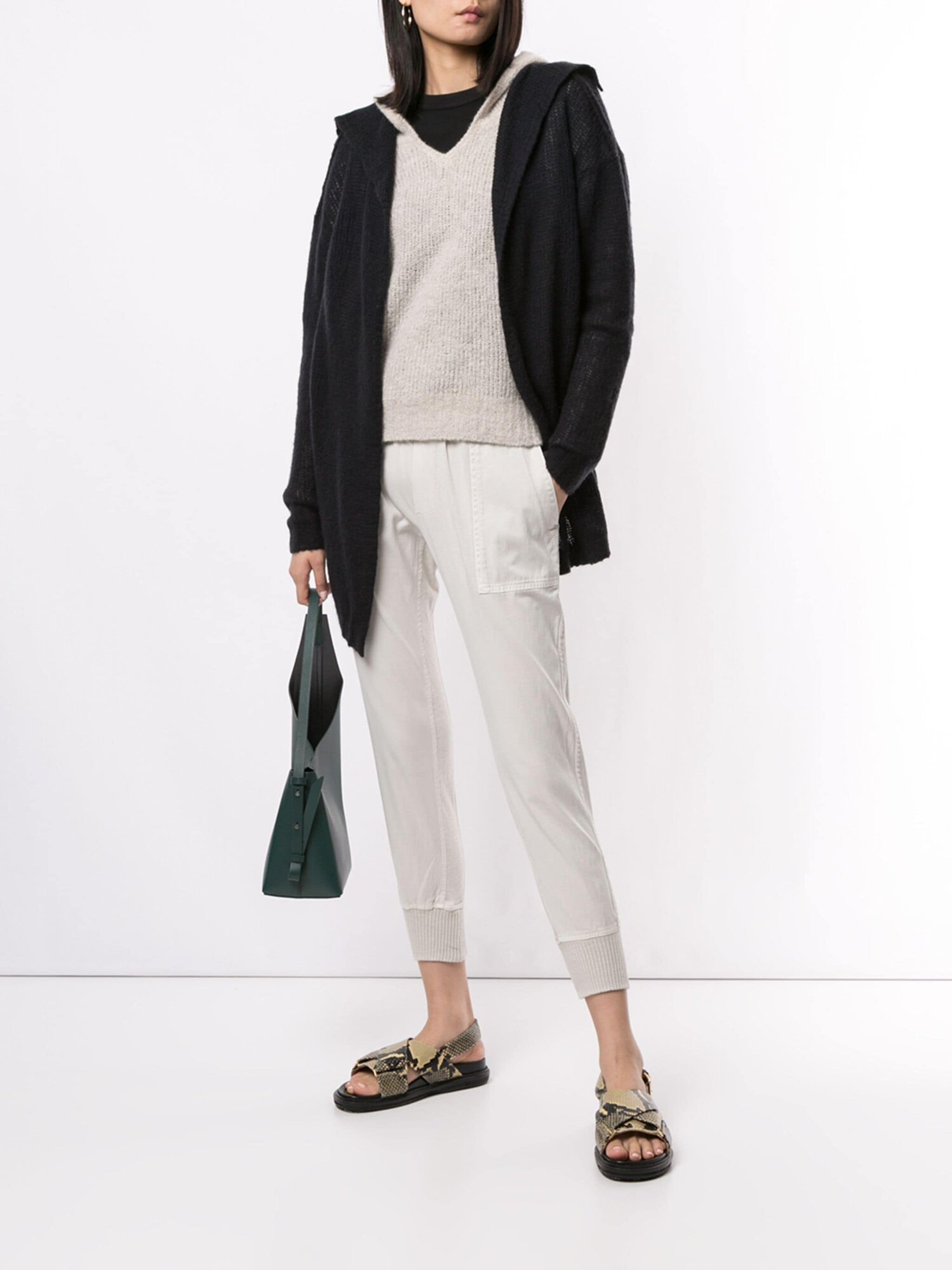 Брюки James Perse Drawstring waist trousers, размер 44, белый — фото 1