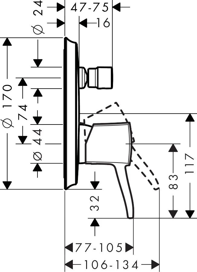Смеситель Hansgrohe Metropol 31345000