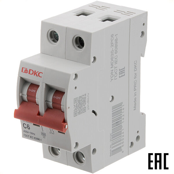Автоматический выключатель YON max MD63S-2PC6 6А/2п/ 4,5кА на Din-рейку ДКС