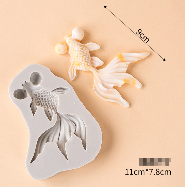 Молд рыбка большая золотая