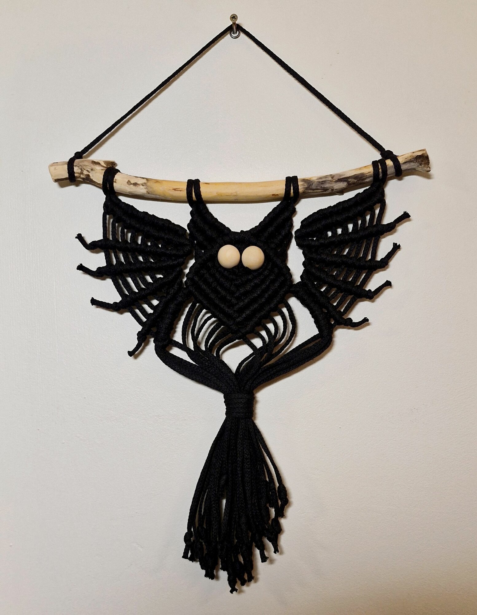 Макраме панно на стену "Летучая мышь"