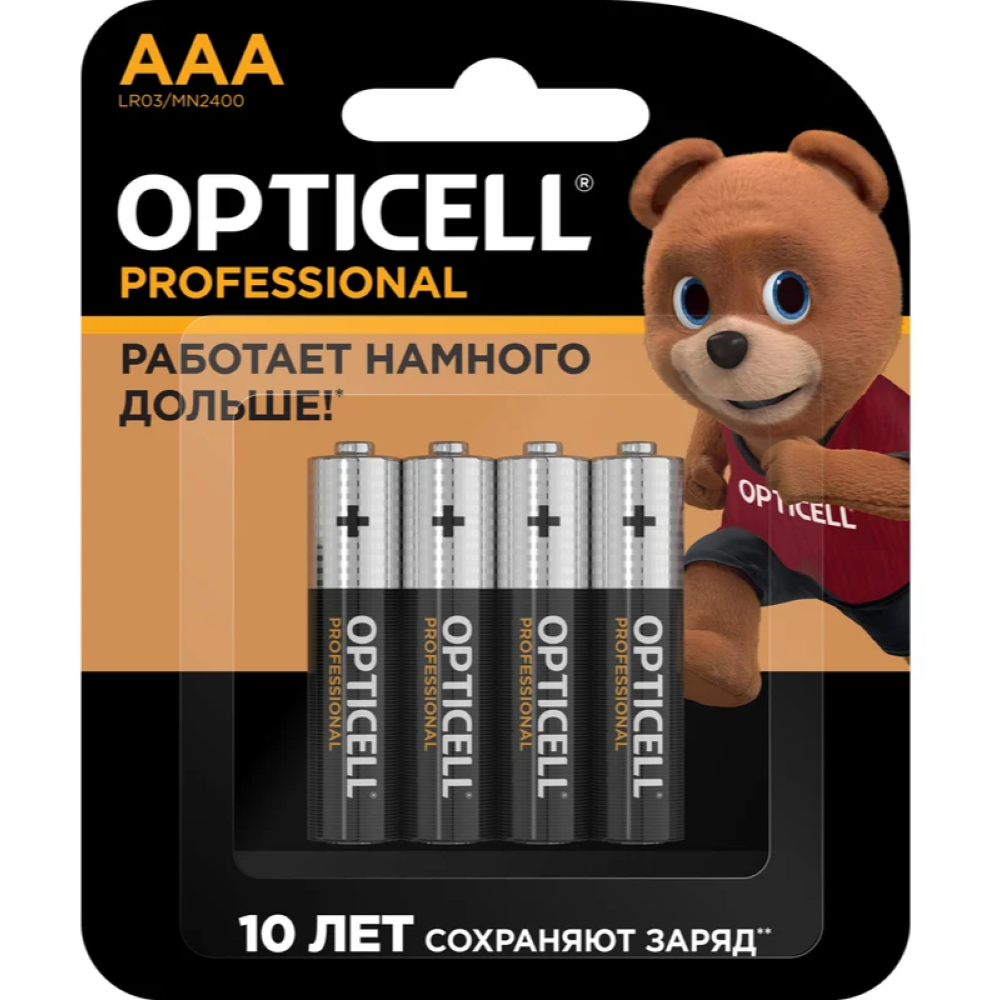 Набор батареек Opticell Professional AAA (LR03), 1.5В, 4шт