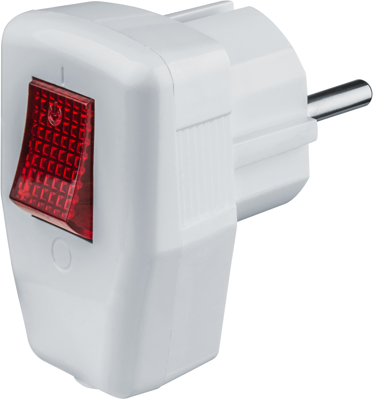 Вилка электрическая Navigator / Навигатор NCA-PL05-16A-ESC-WH угловая с заземляющими контактами и выключателем из АБС-пластика, белая, степень защиты IP20, 250В, 16А / электрика