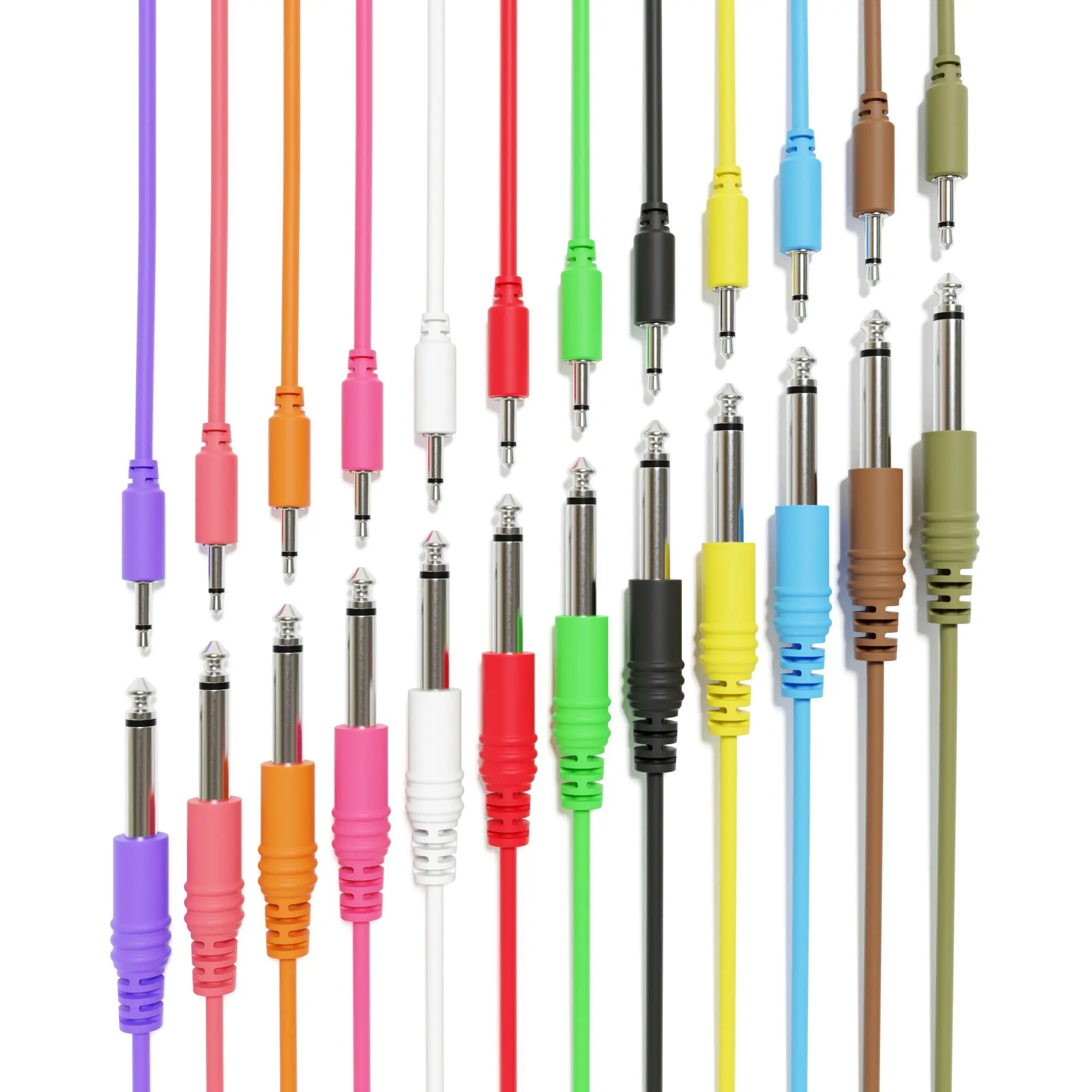 ExcelValley Моно Патч Кабели TS 3,5мм - 6,35мм Eurorack 12-Pack, 120 cm - 47 inch