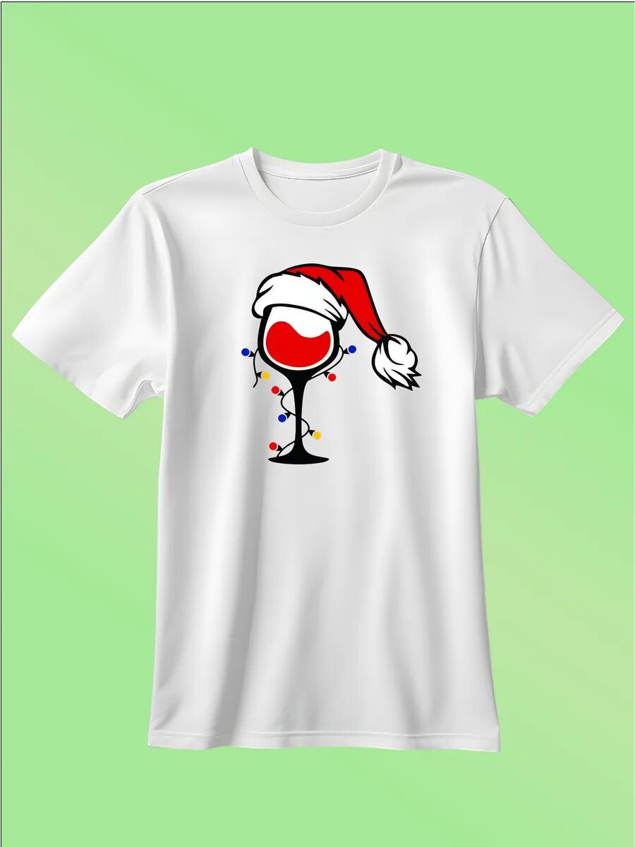 Футболка с бокалом вина