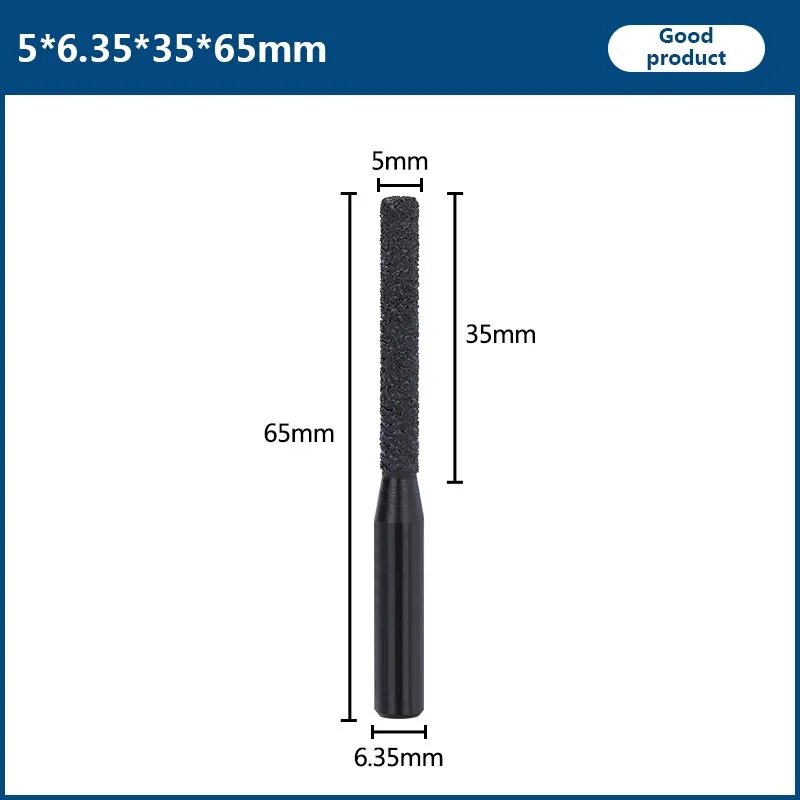 XCAN фреза с прямым хвостовиком, паяная алмазная фреза для кварцевого камня, мрамора, гранита, керамической плитки, обрезки 5X6.35X35X65