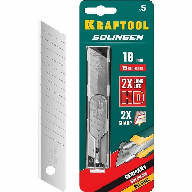 Лезвия сегментированные SG-18, KRAFTOOL 18 мм, 5 шт.